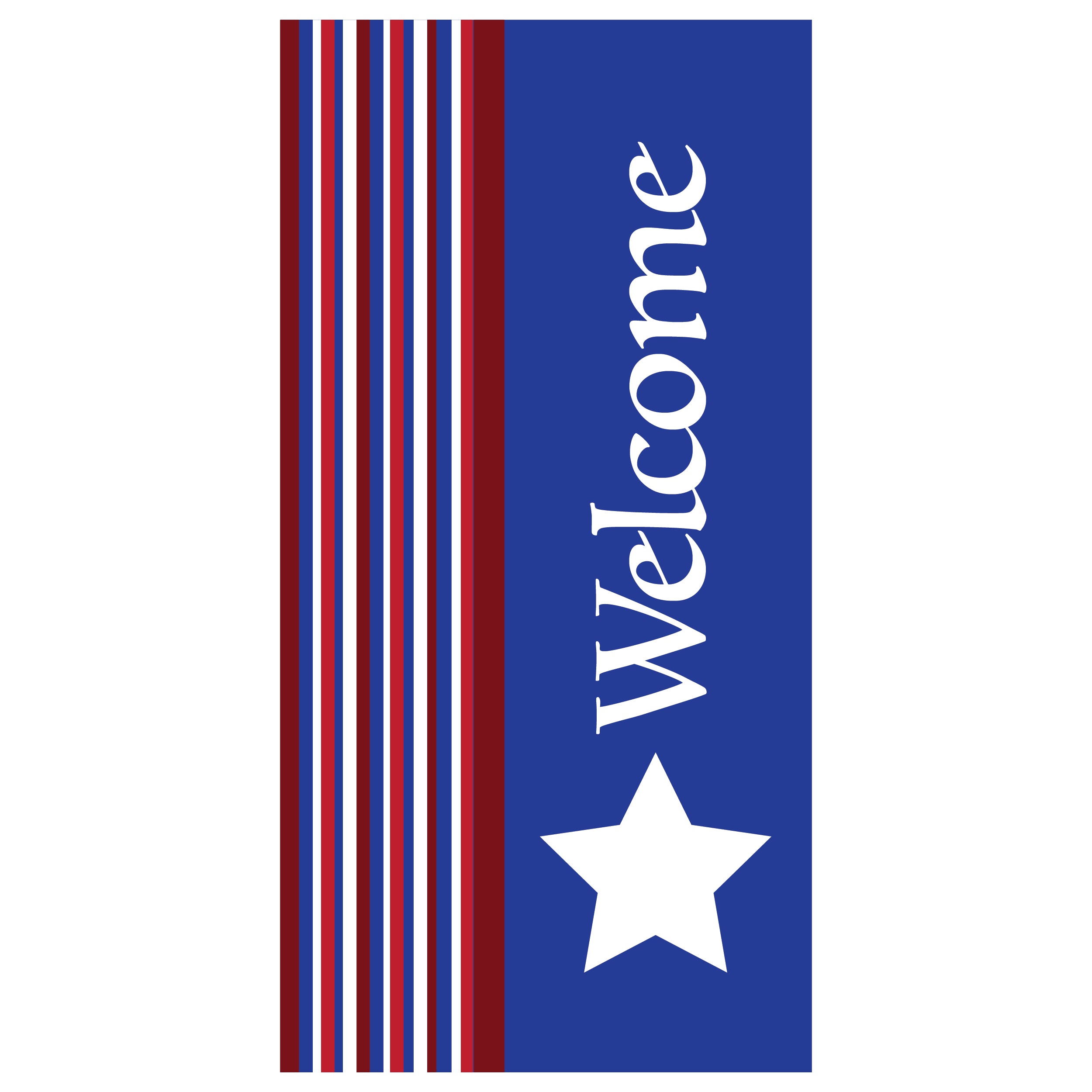 D330 Red, White and Blue Welcome- Pole Banner – Display Sales
