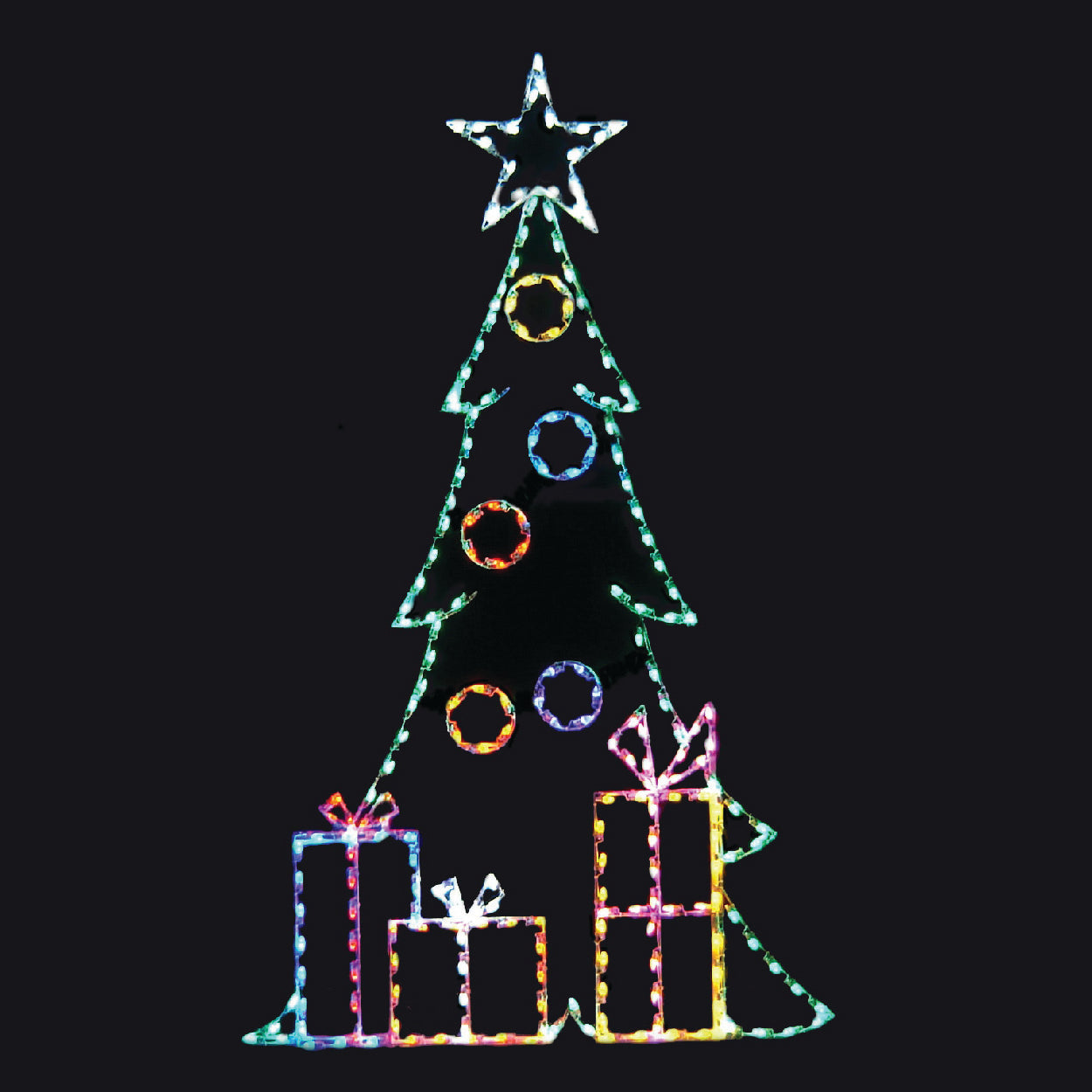 12' Tree with Packages Ground Mount Christmas Decoration | Display Sales