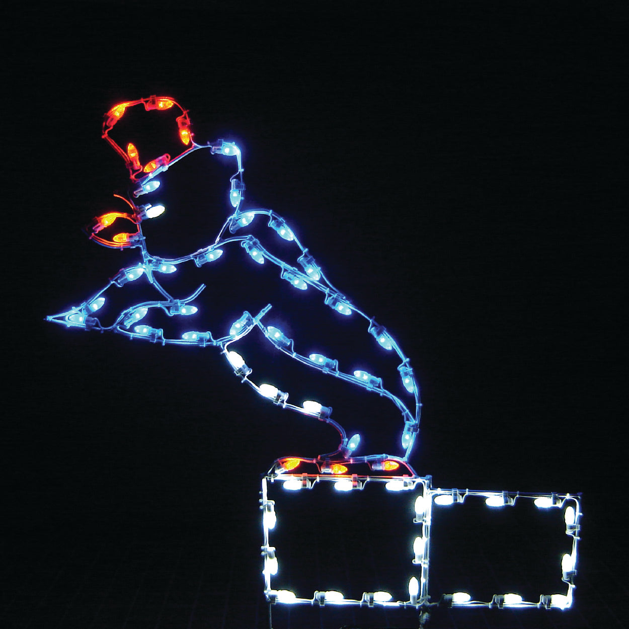 5' Penguin on Ice Blocks Ground Mount Christmas Decoration | Display Sales