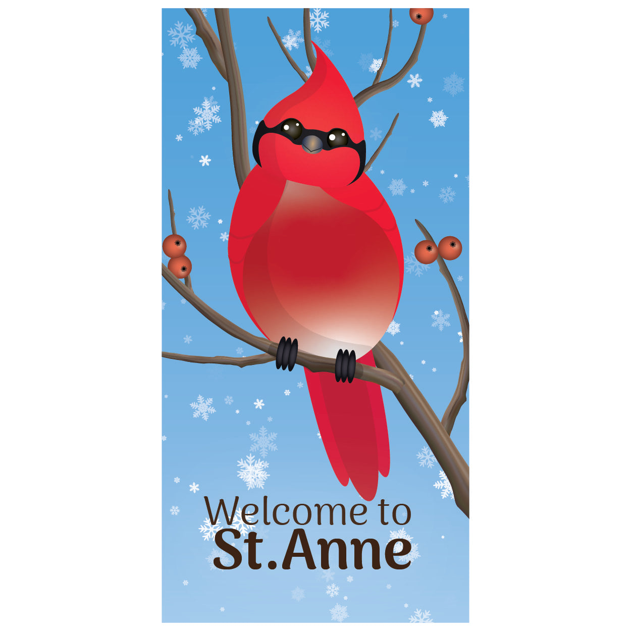 D536 Winter Cardinal - Pole Banner – Display Sales