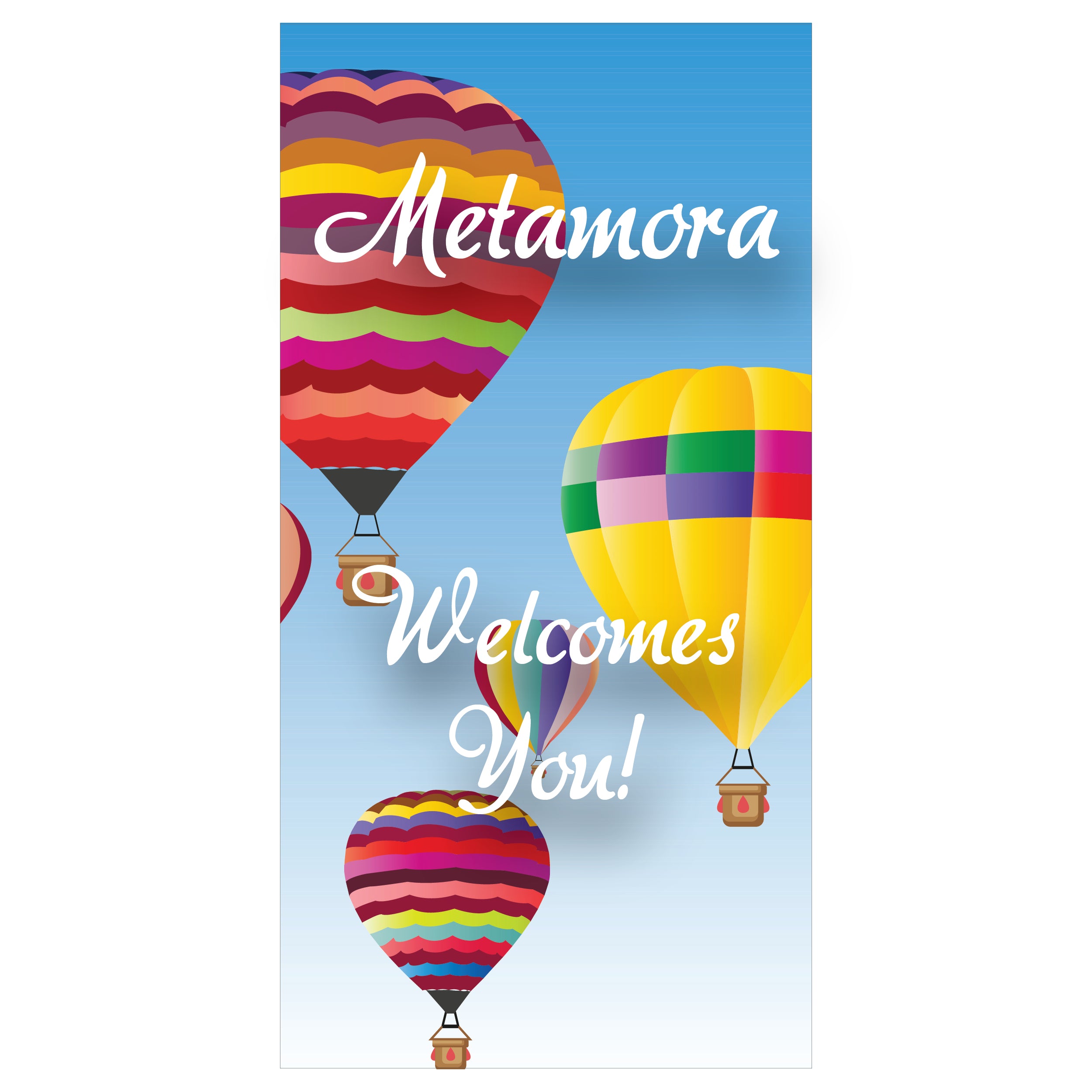 D619 Hot Air Balloon Welcome - Pole Banner – Display Sales