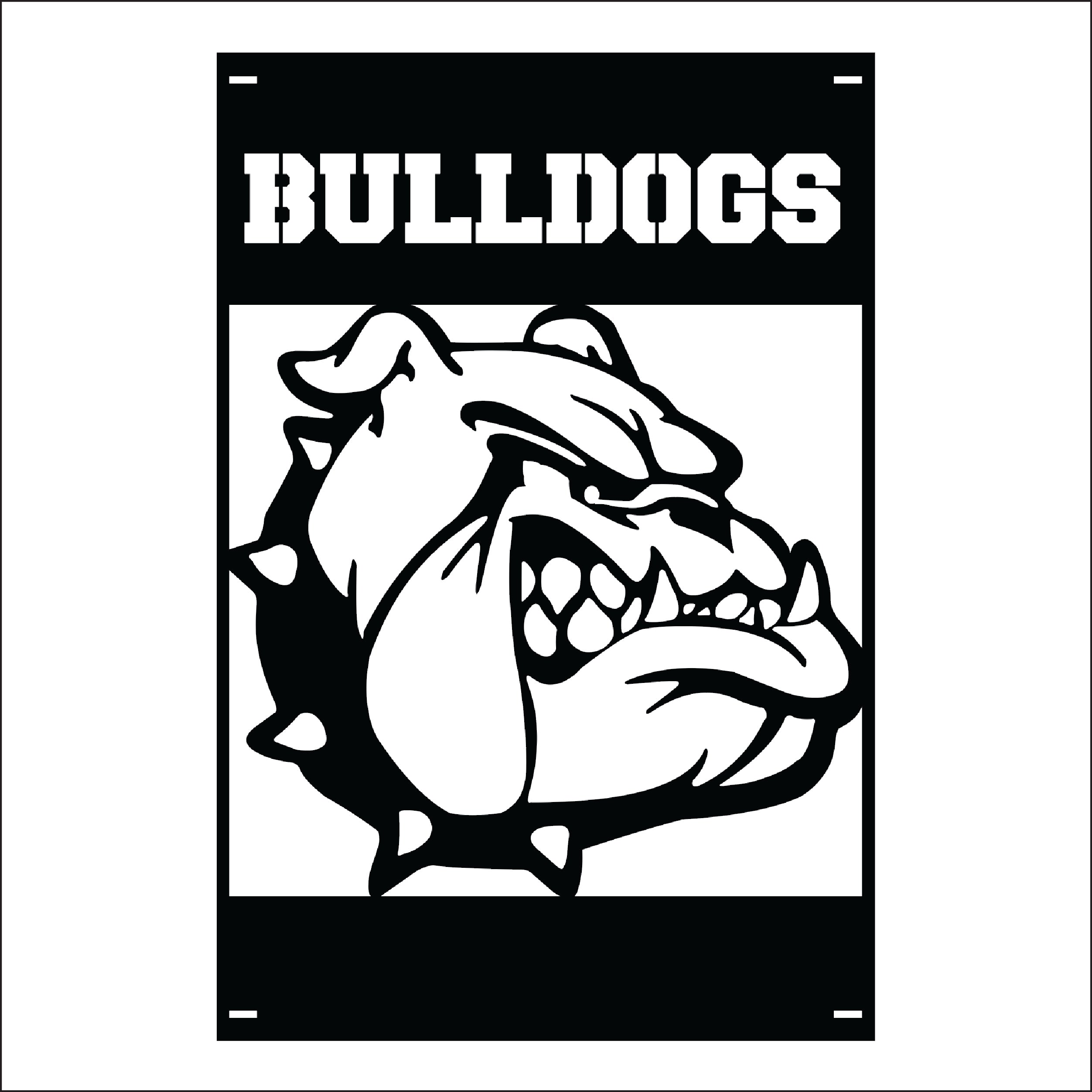 M118 Mascot Bulldogs- Metal Pole Banner | Display Sales