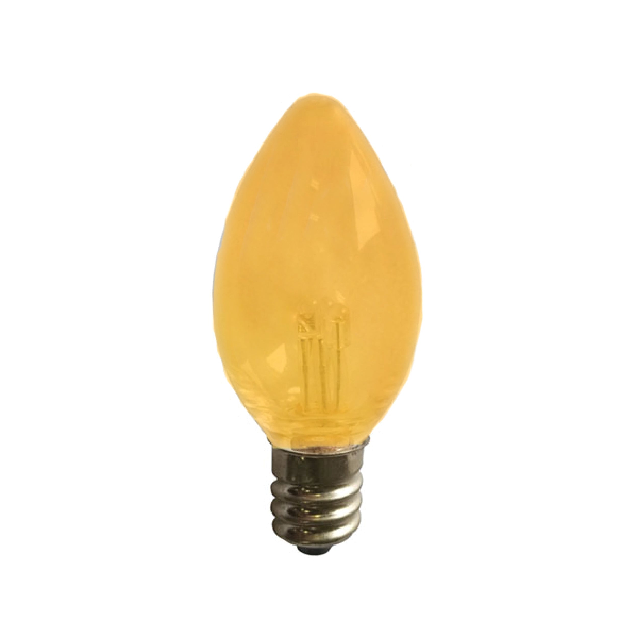 Yellow C7 Transparent LED Light Bulbs - 25/BX - Display Sales