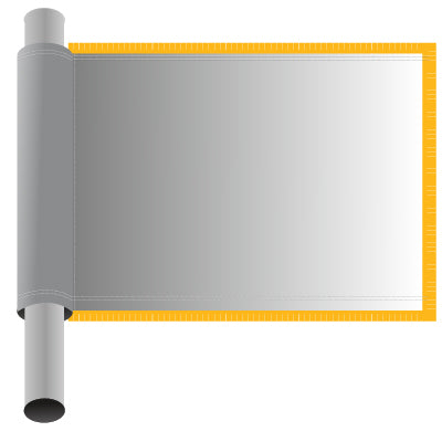Custom Nylon Flag Single-Sided with Pole Hem & Gold Fringe - Display Sales