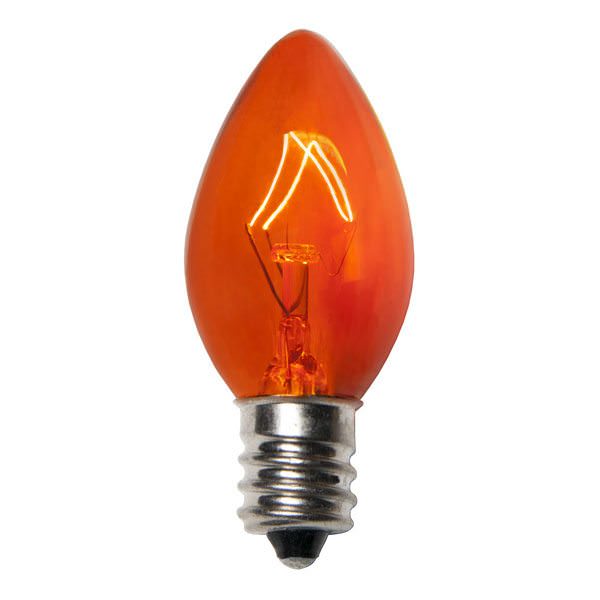 Orange-Gold C7 Transparent Incandescent Light Bulbs - 25/BX – Display Sales