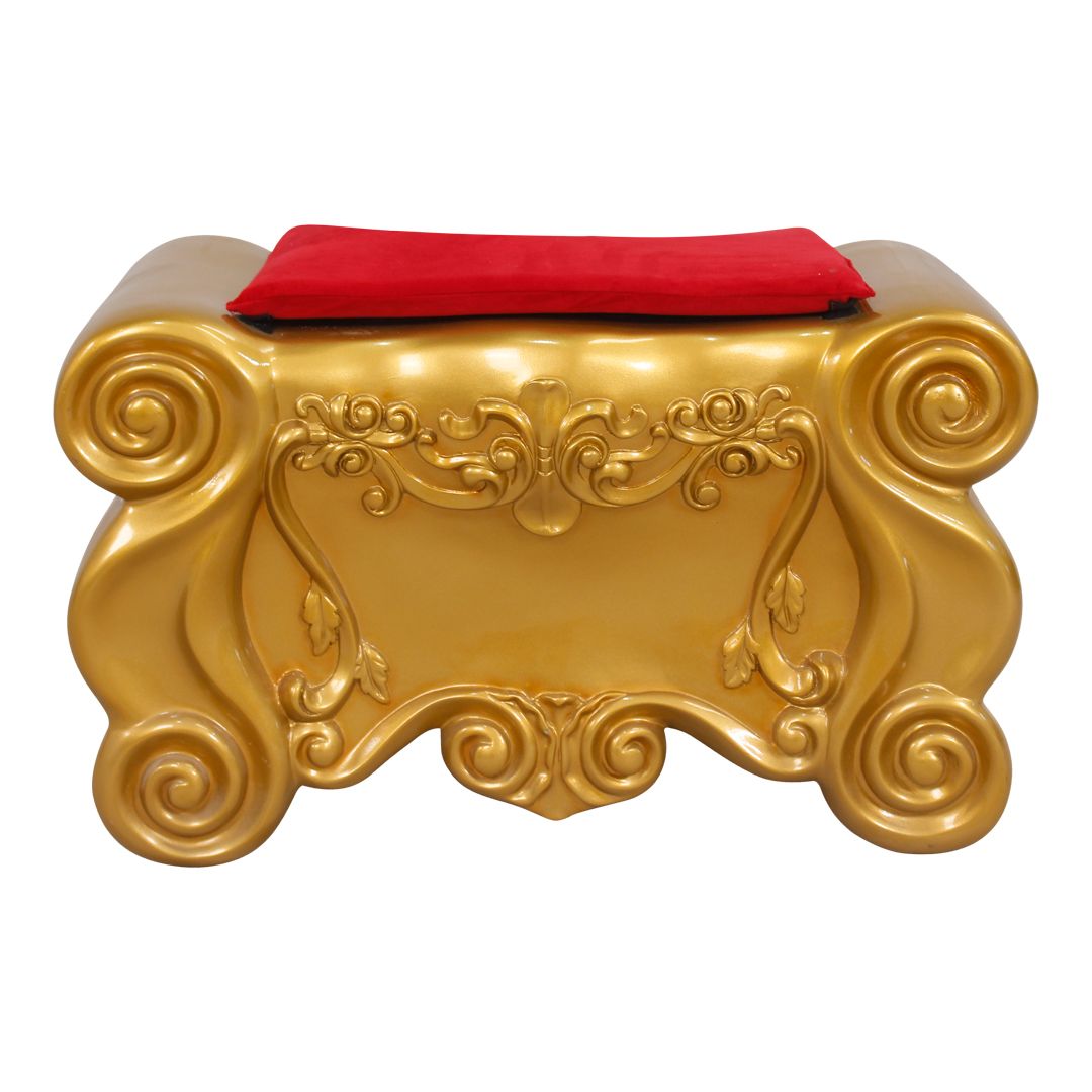 16" Gold and Red Santa Footrest Fiberglass Decoration – Display Sales