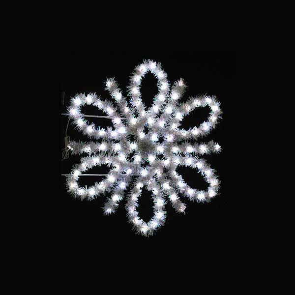 4 ft. Single Spiral Snowflake Garland Christmas Pole Mounted Decoratio ...