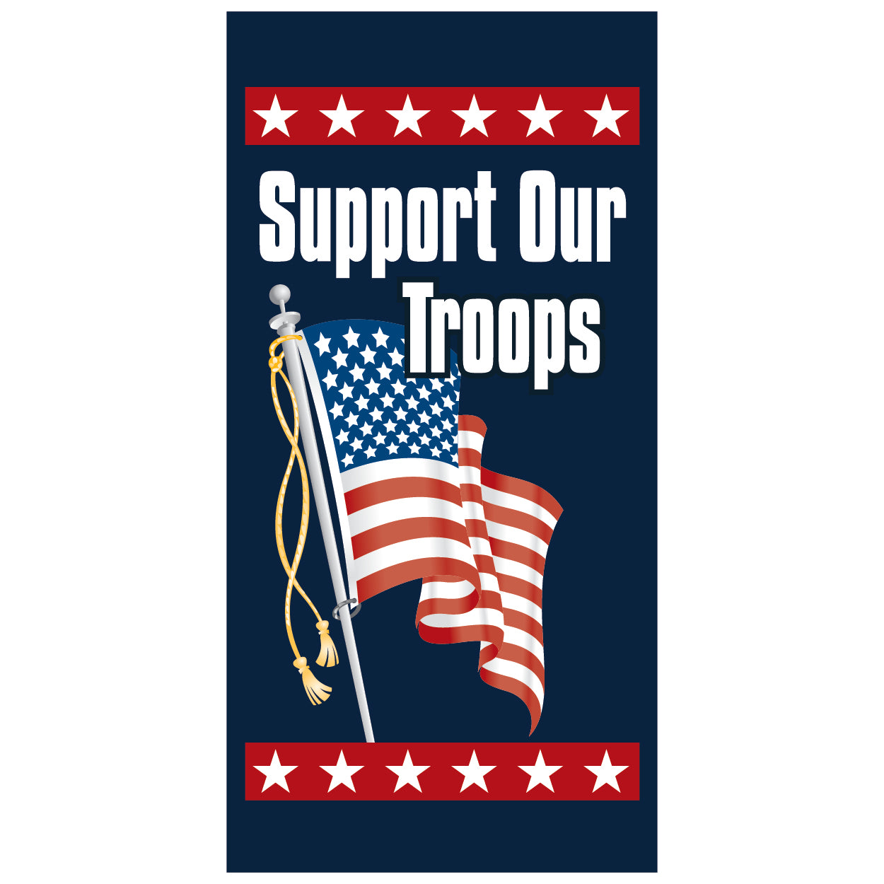 D190 Support Our Troops - Pole Banner – Display Sales
