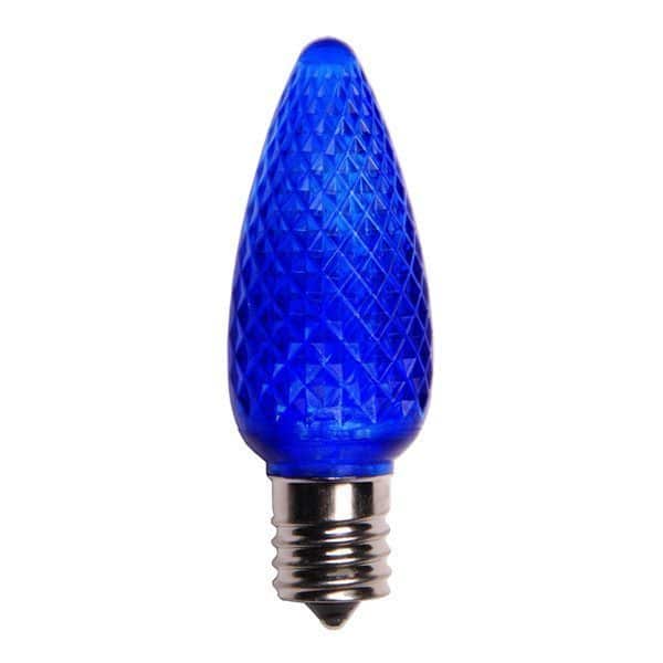 Blue C9 Crystal Cut LED Light Bulbs - 25/BX - Display Sales