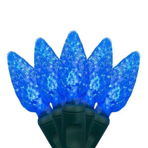Blue C6 Crystal Cut LED Mini Light Set | Display Sales
