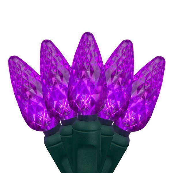 Purple C6 Crystal Cut LED Mini Light Set - Display Sales
