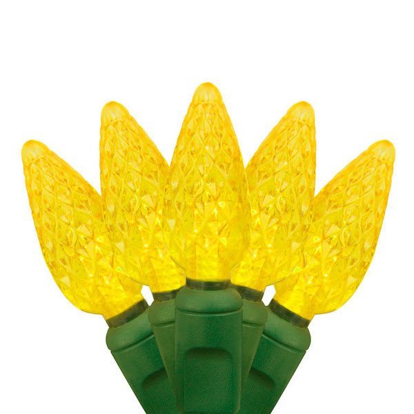 Yellow C6 Crystal Cut LED Mini Light Set | Display Sales
