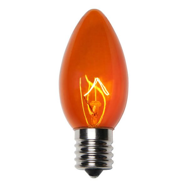 Orange-Gold C9 Transparent Incandescent Light Bulbs - 25/BX – Display Sales