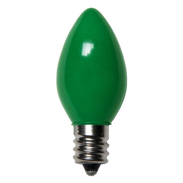 Green C7 Ceramic Incandescent Light Bulbs - 25/BX - Display Sales