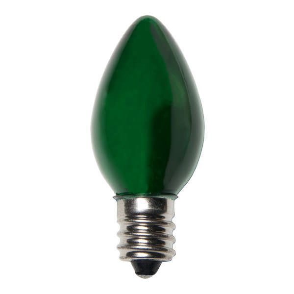 Green C7 Transparent LED Light Bulbs - 25/BX - Display Sales