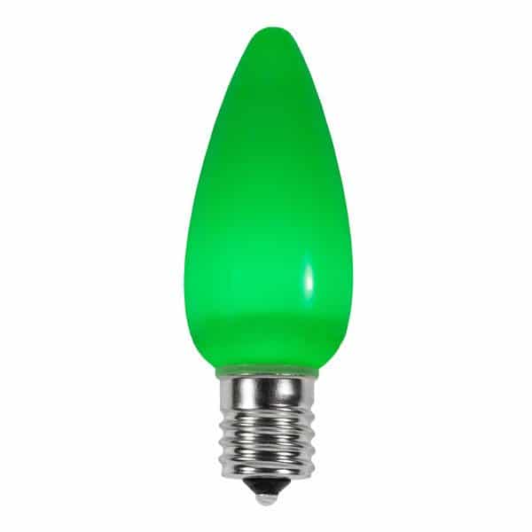 Green C9 Ceramic LED Light Bulbs - 25/BX - Display Sales