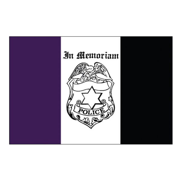 3' x 5' Police Mourning Flag - Nylon - Display Sales