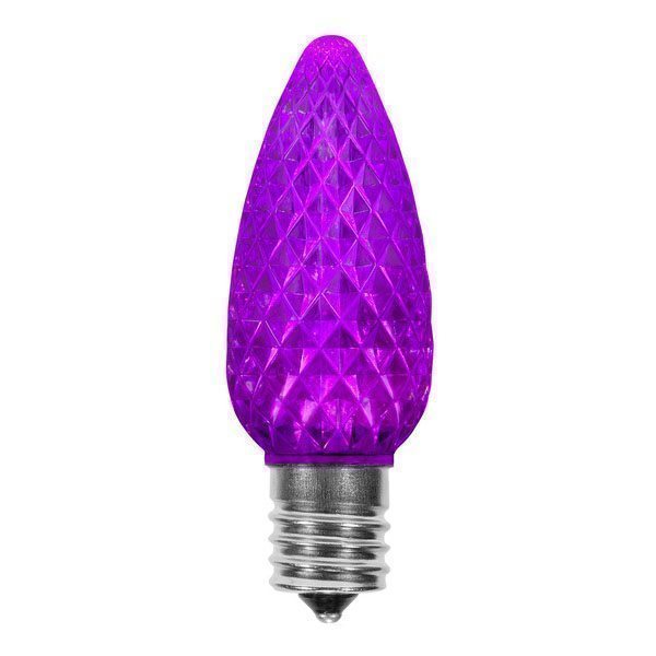 Purple C9 Crystal Cut LED Light Bulbs - 25/BX - Display Sales