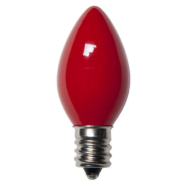 Red C7 Ceramic Incandescent Light Bulbs - 25/BX - Display Sales