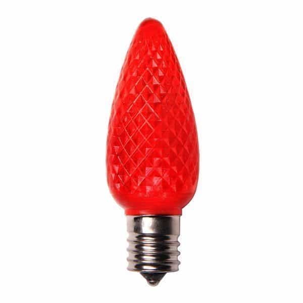 Red C9 Crystal Cut LED Light Bulbs - 25/BX - Display Sales